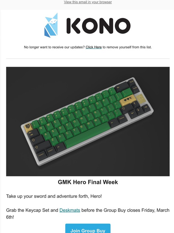 Kono Store: GMK Hero and KAT Oasis Final Week, Hexgears X-1 in Stock ...