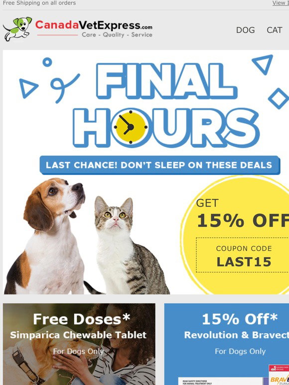 Canada Vet Express Us: Last Chance! Flat 15% OFF, Bravecto & Nexgard ...