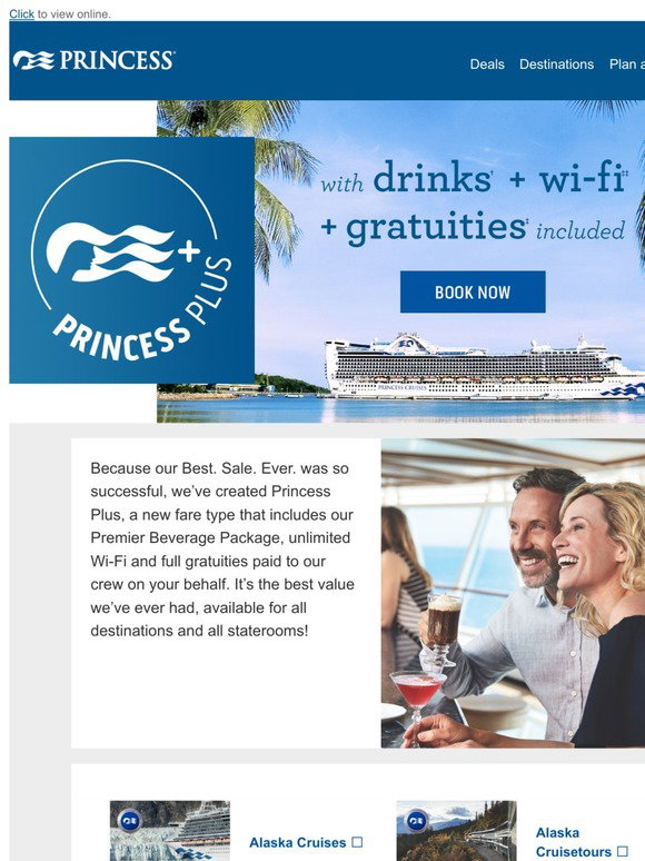 Princess Cruises: Get our best. value. ever. with Princess Plus! | Milled