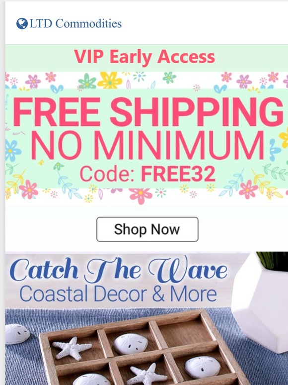 LTD Commodities LLC: VIP Early Access! FREE Shipping No Minimum | Milled