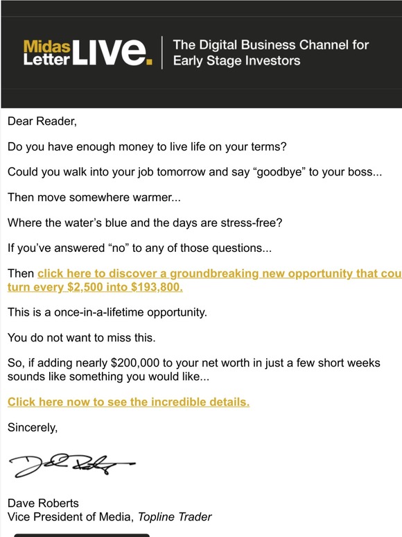 Midas Letter: How to turn $2,500 into $193,800 | Milled