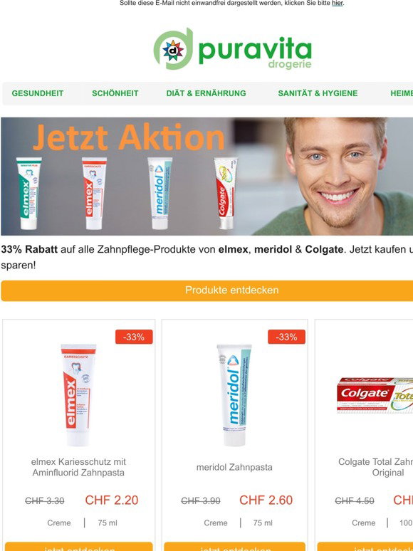 Puravita: Jetzt 33% auf elmex, meridol & Colgate ⏰ | Milled