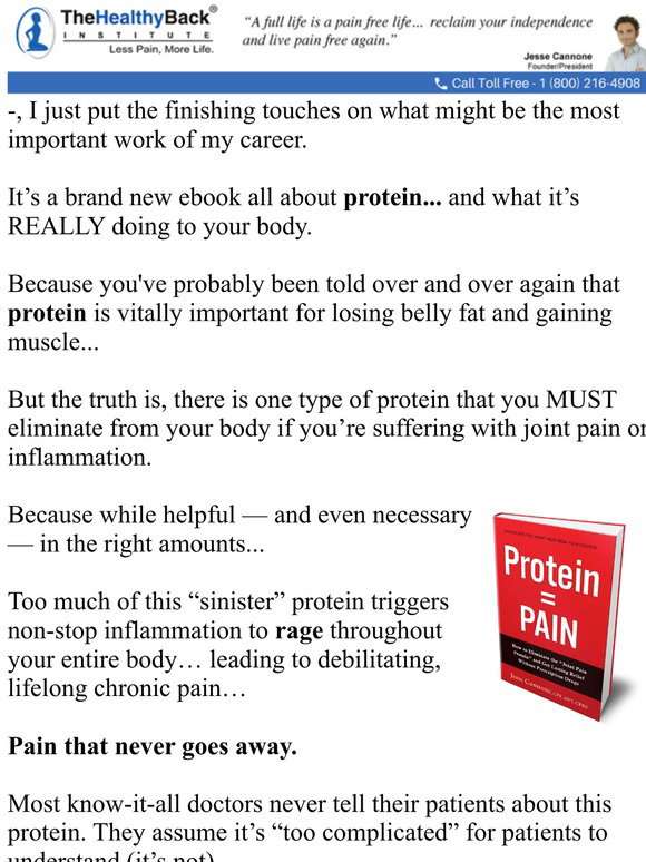 Healthy Back Institute: what protein does to your joints | Milled