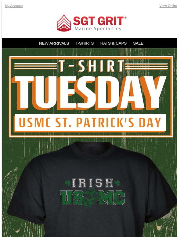 Sgt. Grit Marine Specialties: T-shirt Tuesday: Irish USMC Shamrock | Milled