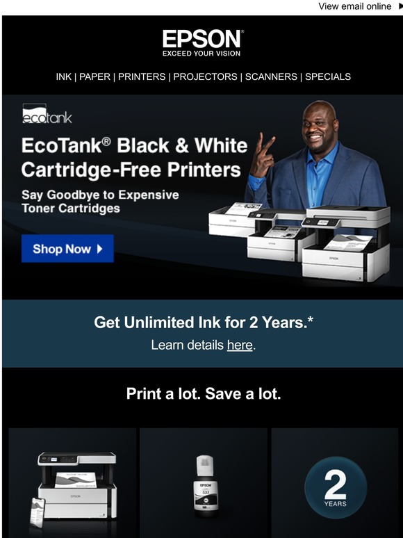 Epson: Shaq Says Hello to EcoTank Black & White Printers | Milled