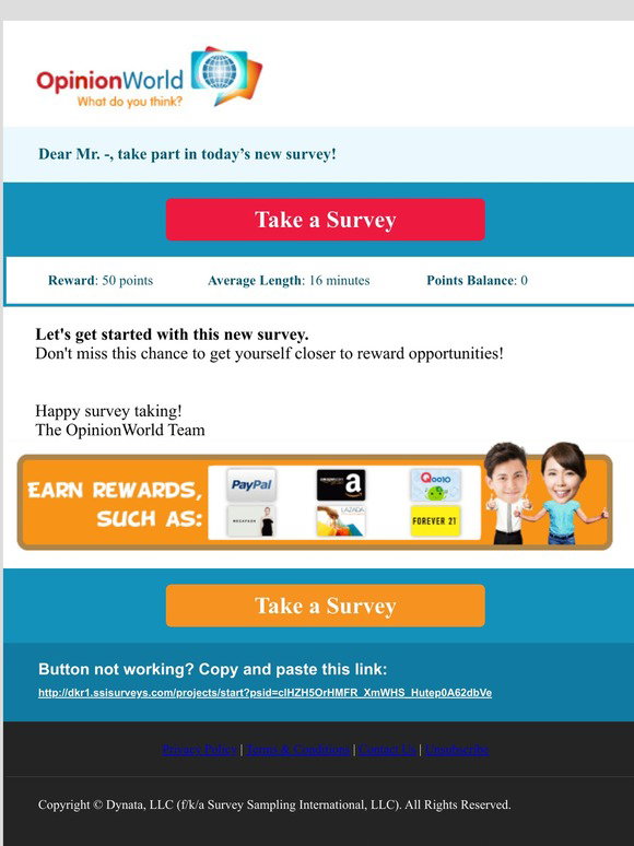 OpinionWorld: Your next survey has just arrived, participate now! | Milled