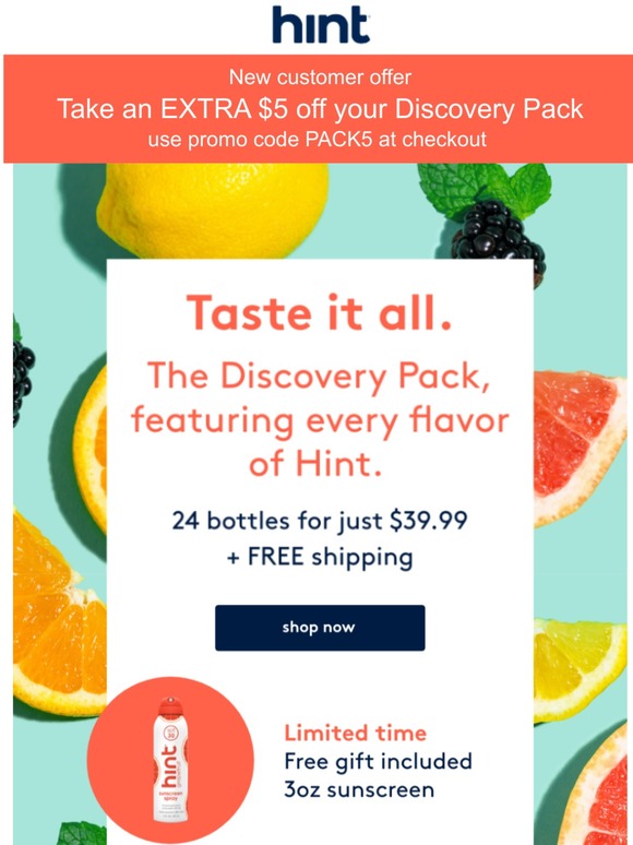 Hint Water: Taste every flavor in the limited-edition Discovery Pack! 😋 ...