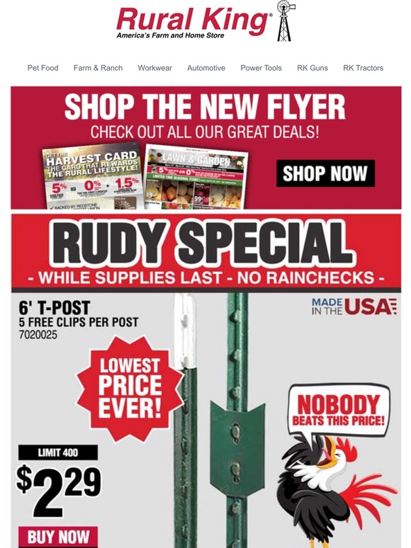 Rural King: 🔔 Shop Our New Flyer + New Rudy Special! | Milled