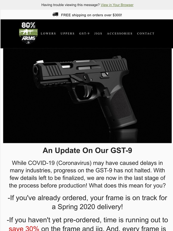 80% Arms: An Update on our GST-9 80% Pistol | Milled
