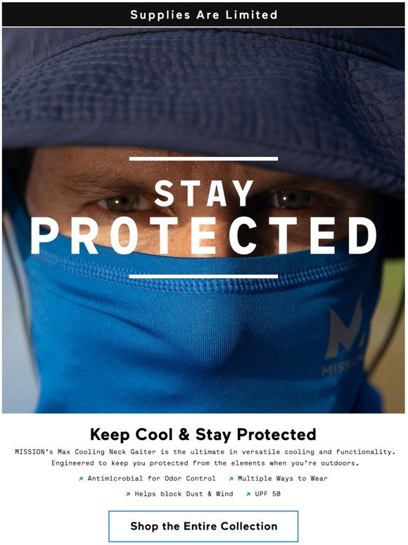 Mission: Back in Stock: Cooling Neck Gaiter Facemask 😷 | Milled