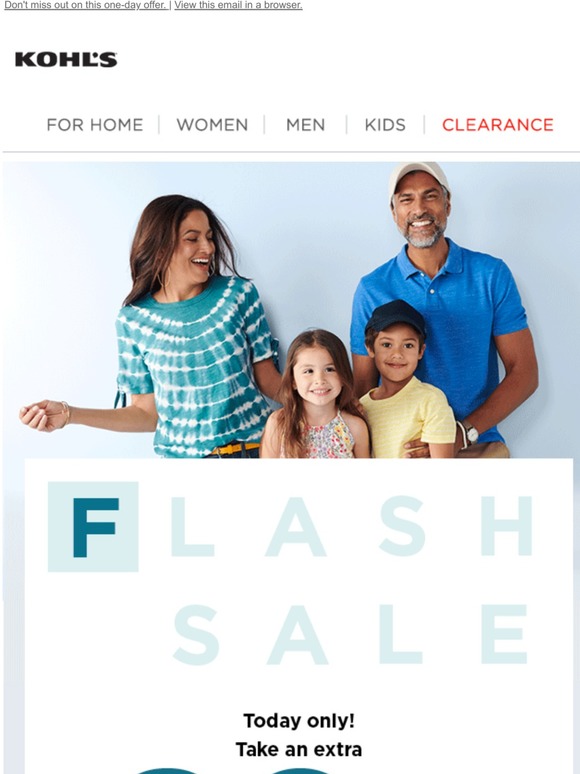 Kohl's: Flash Sale! Get 20% off today only. | Milled