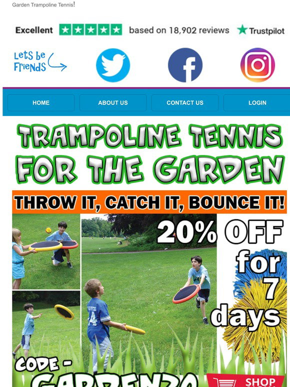 Happy Puzzle: Trampoline Tennis! The perfect garden family fun! 20% OFF ...