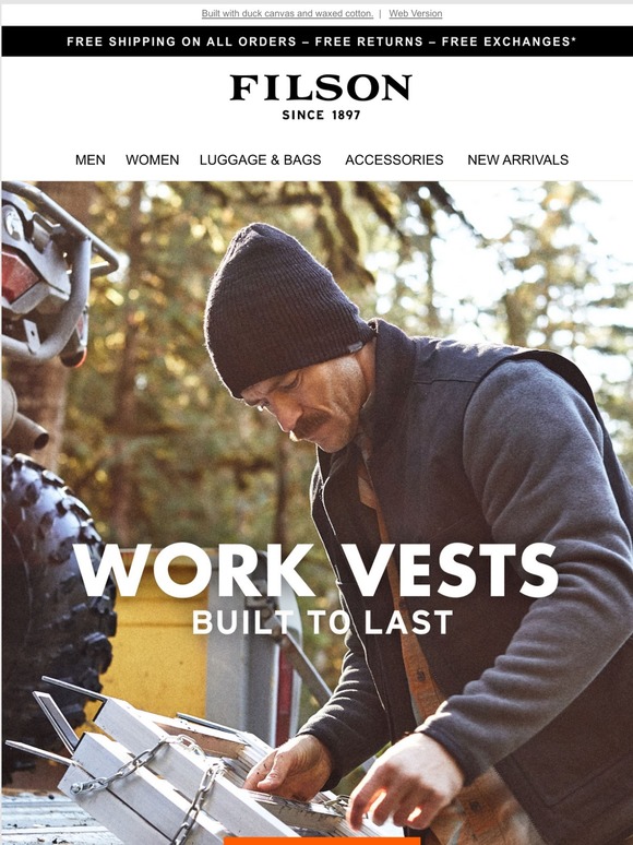 Filson: Canvas Work Vests | Milled