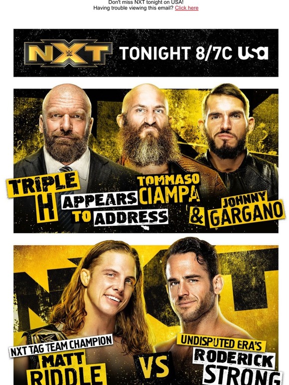 WWE Shop: Triple H will appear on NXT tonight 8/7c | Milled