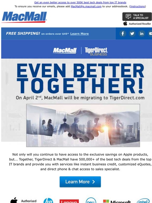 MacMall: We're Moving to TigerDirect! | Milled