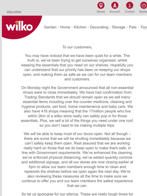 Wilko.com: A message from our CEO, Jerome Saint-Marc | Milled