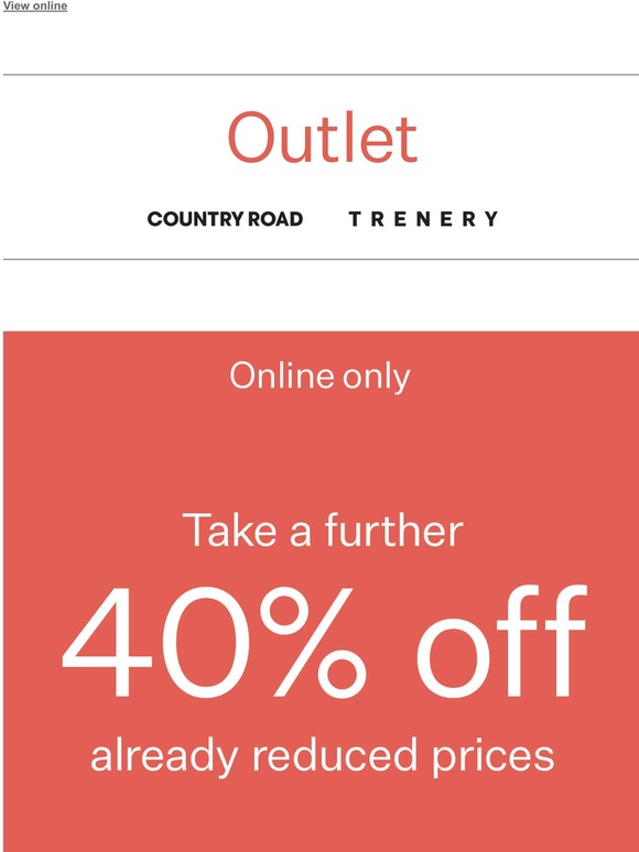 Country Road: Online Flash Sale: 40% off everything | Milled