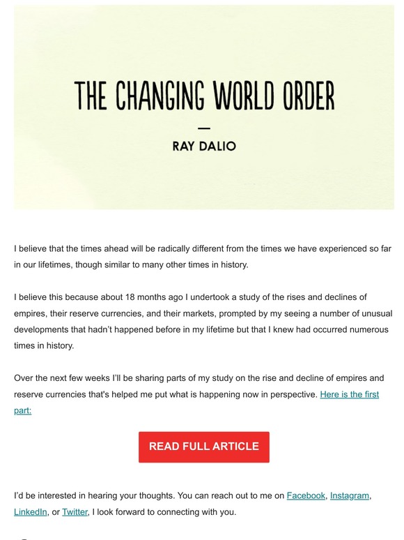 Principles: The Changing World Order | Milled