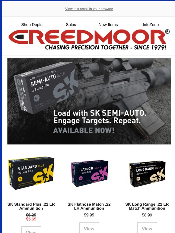 Creedmoor Sports: Rimfire Ammo Back In Stock! Try The NEW SK Semi-Auto ...