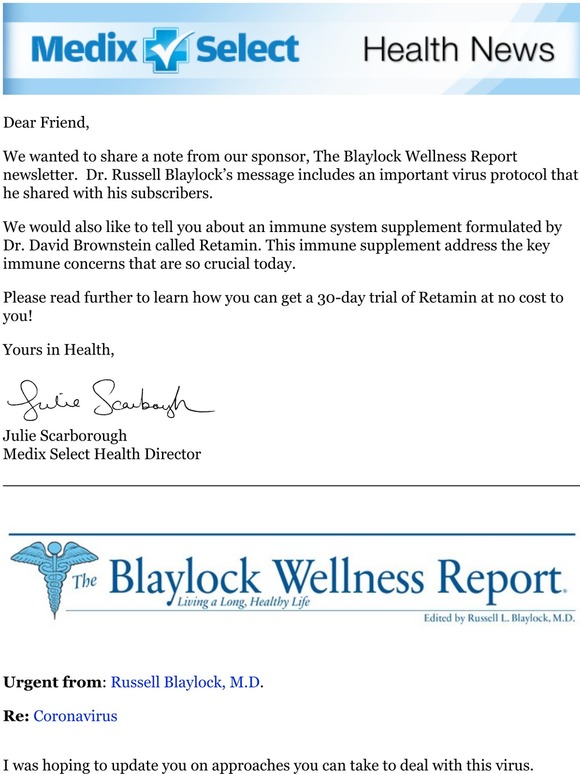 Medix Select: Dr. Blaylock: 5 Steps You Must Take to Prevent Virus ...