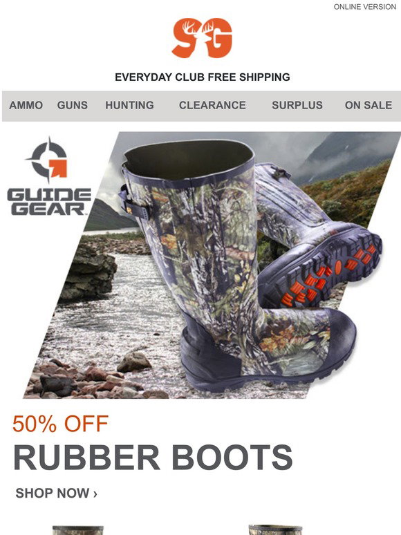 Sportsman's Guide: 50% Off Select Guide Gear Rubber Boots | Milled