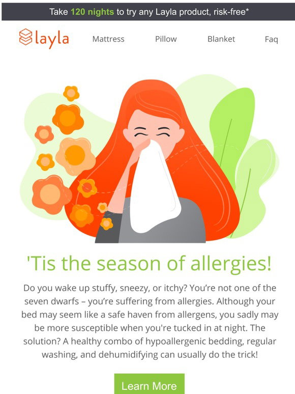 Layla Sleep: Allergies worse at night? It's not a myth | Milled