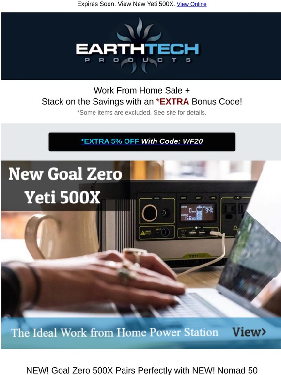 Earthtech Products: Work From Home Sale + Bonus Code + Goal Zero New ...