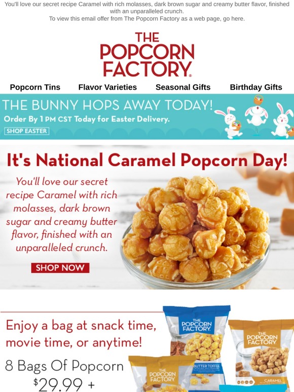 The Popcorn Factory: It's National Caramel Popcorn Day! | Milled