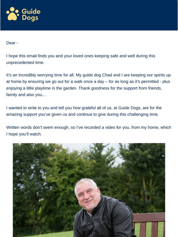 Guide Dogs: A Thank You Message from Dave Kent | Milled