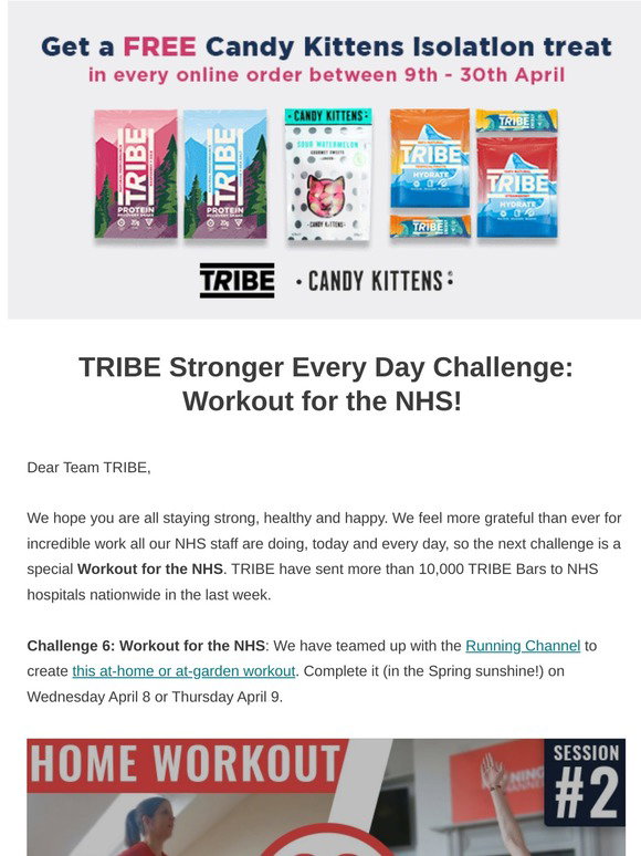 Tribe: TRIBE Stronger Every Day: Workout for the NHS 🌈 💪 | Milled