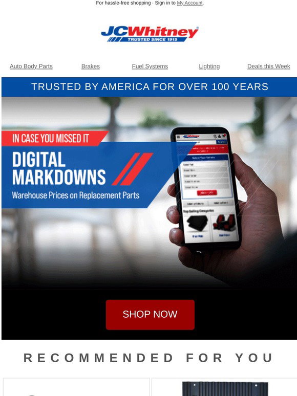 JC Whitney: Stock up on auto parts and save today! | Milled