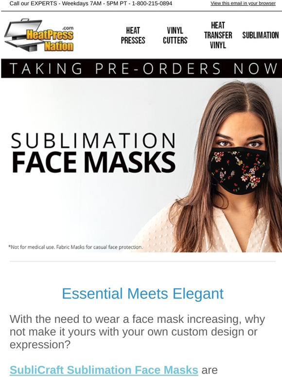 heat press nation: SubliCraft Sublimation Face Masks | Milled