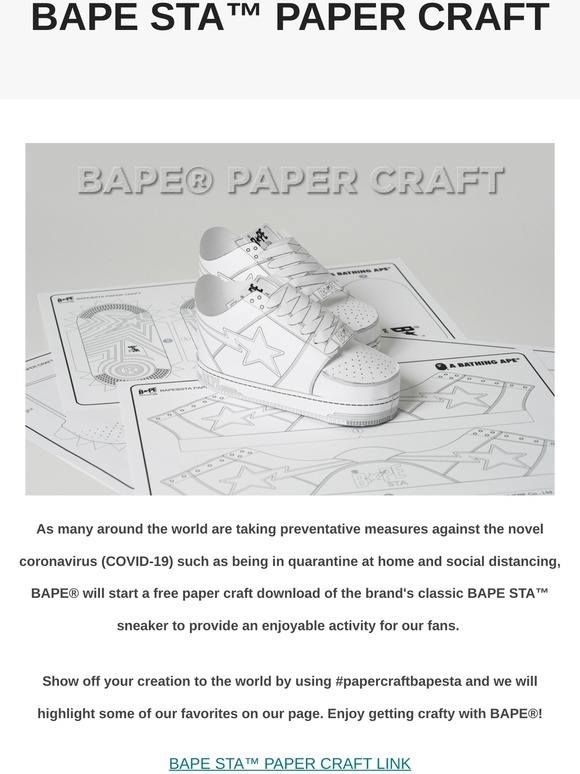 A Bathing Ape: BAPE STA™ PAPER CRAFT | Milled