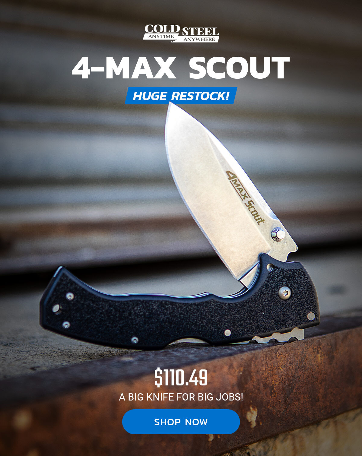 Blade HQ - Source: Cold Steel 4-Max Scout Is A Beast! | Milled