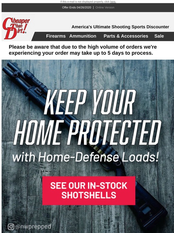 Cheaper Than Dirt: Buckshot, Birdshot & Slugs! We Have Your Favorite ...