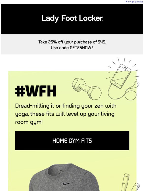 Lady Foot Locker: Rock your workout-from-home routine. | Milled