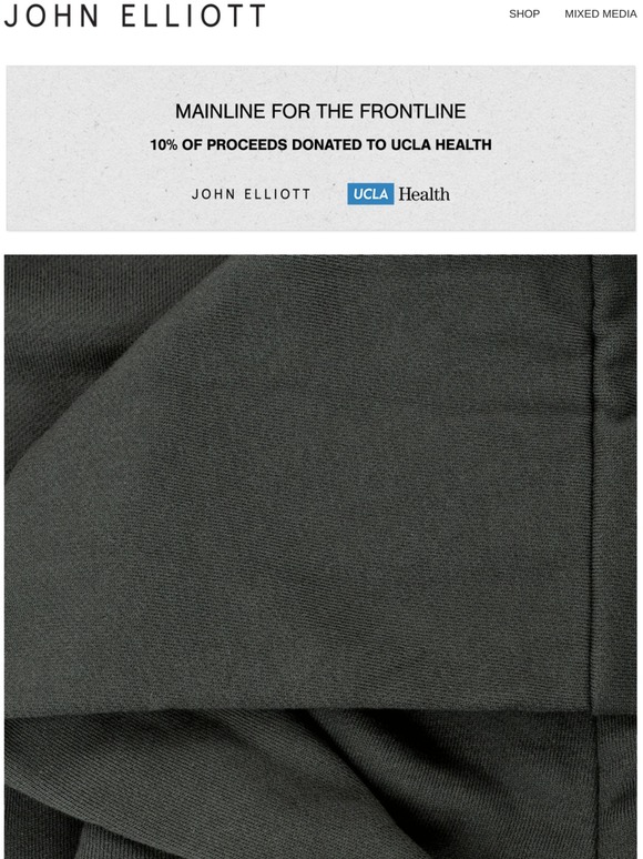 John Elliott: Hooded Villain | New Colors + 10% Donated to UCLA Health Fund | Milled