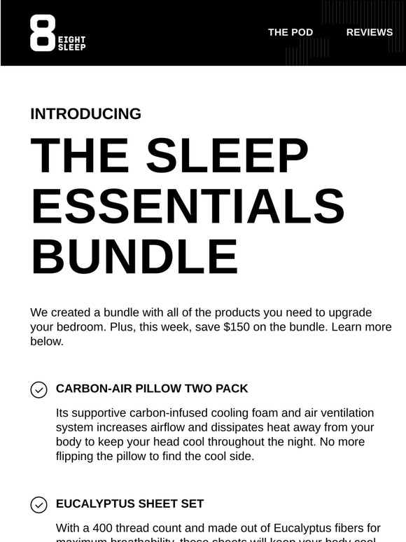 Eight Sleep: NEW: The Sleep Essentials Bundle | Milled