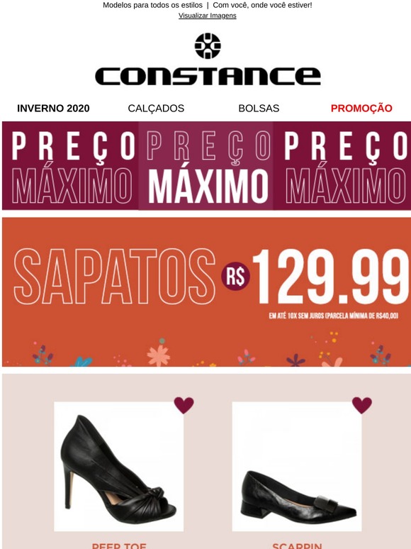 Constance: Sapatos e Botas com preço máximo de R$ 179,99 | Milled