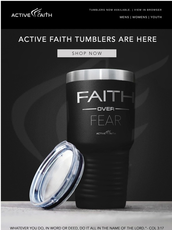 Active Faith Sports: New 🔥 Active Faith Stainless Steel Drinkware | Milled