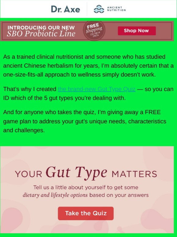 Dr. Axe: QUIZ: What’s Your Gut Type? | Milled