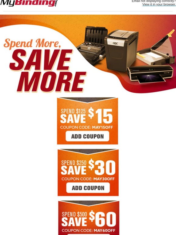 MyBinding.com: Save Up To $60 on Your Next Order This Week! | Milled