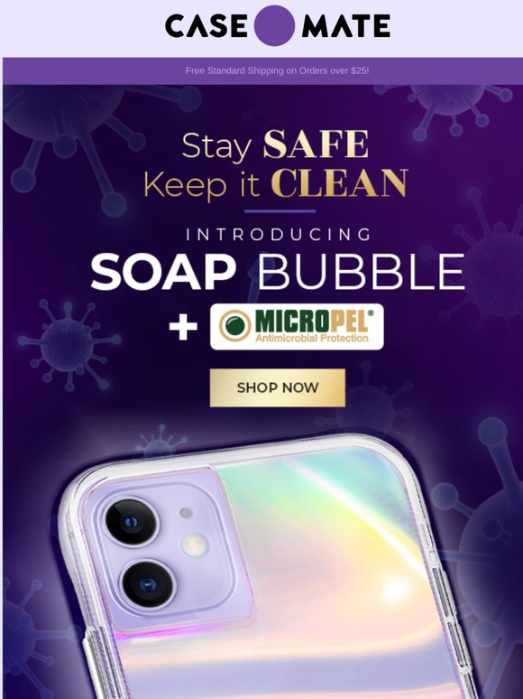 Case-Mate: Introducing Soap Bubble with MicroPel® antimicrobial protection! | Milled