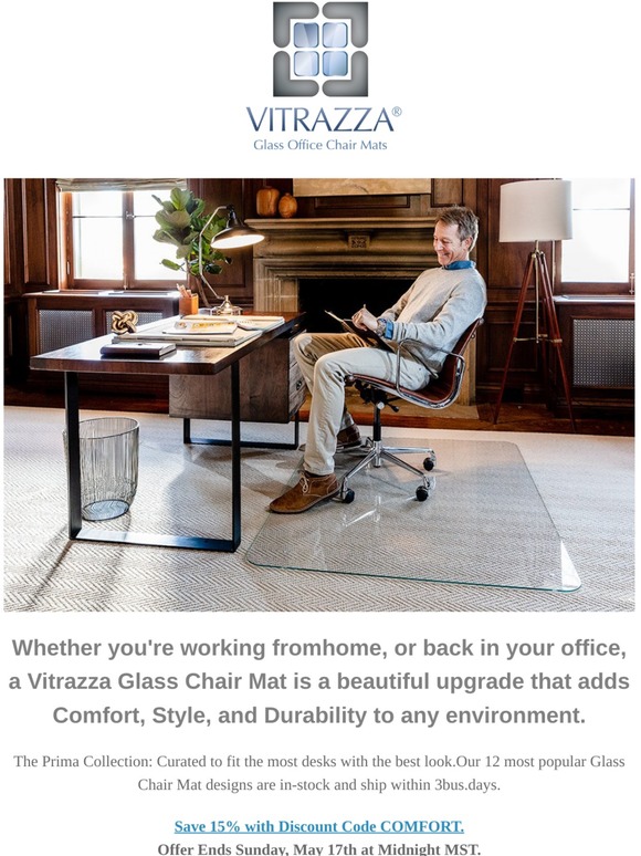 Vitrazza: 15% Off Glass Office Chair Mats by Vitrazza! | Milled
