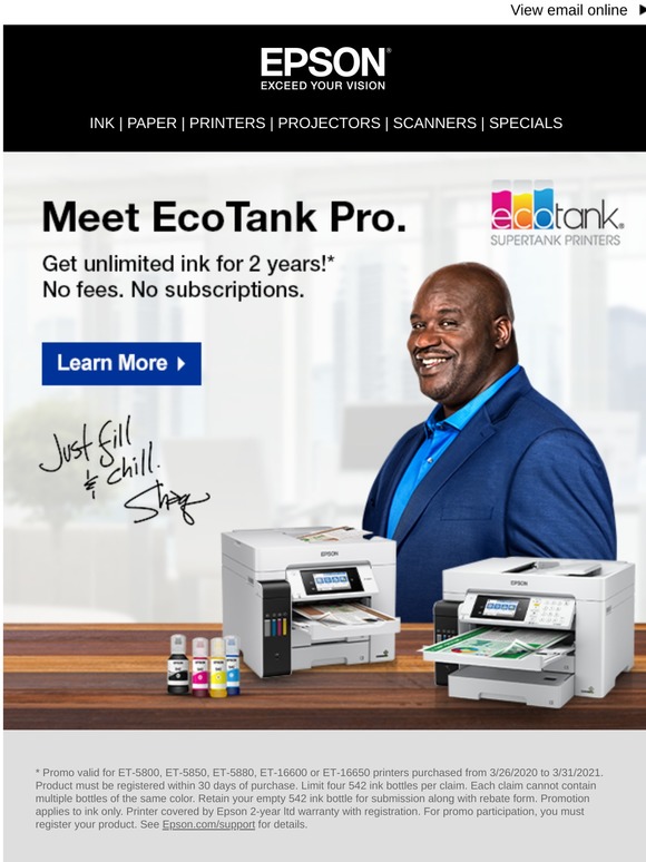 Epson: Shaq Introduces EcoTank Pro, Built for Business | Milled