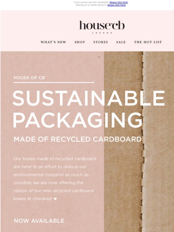 House of CB: Sustainable Packaging Now Available | Milled