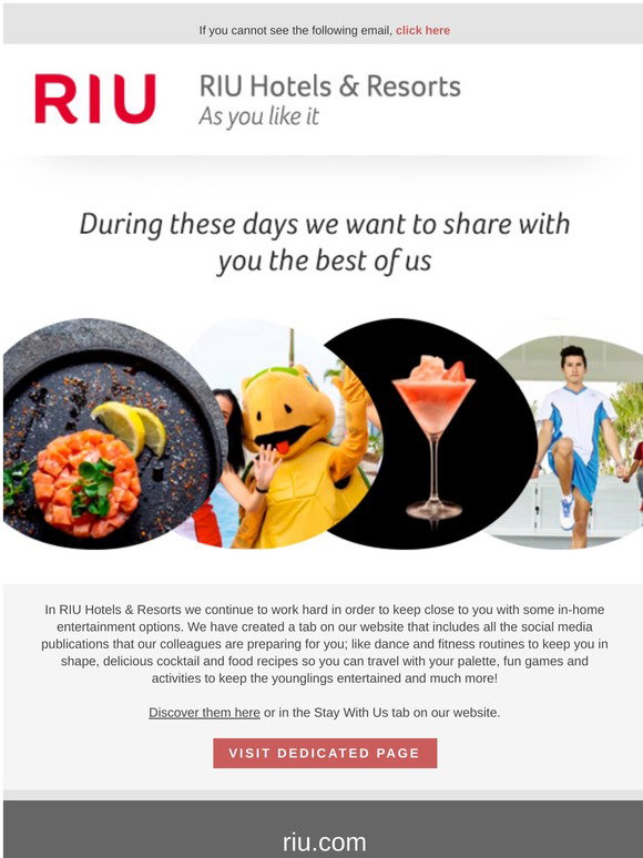 RIU Hotels & Resorts: Wherever you are, continue to have fun with RIU ...