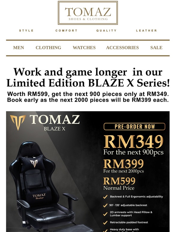 Tomaz Shoes (MY): Pre-order for Tomaz Blaze X is ON now! | Milled