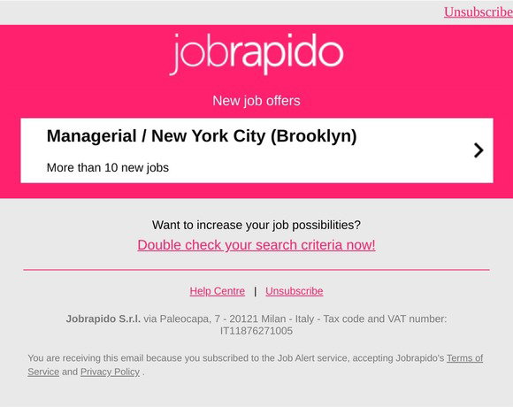 Jobrapido: 10+ new jobs for Managerial/New York City (Brooklyn) | Milled