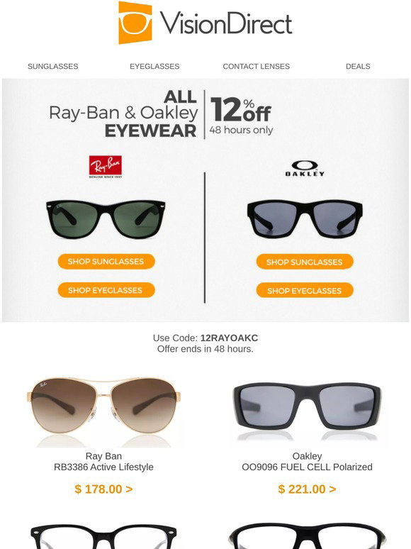 Vision Direct: Ray-ban & Oakley shades and specs, at prices you'll love ...